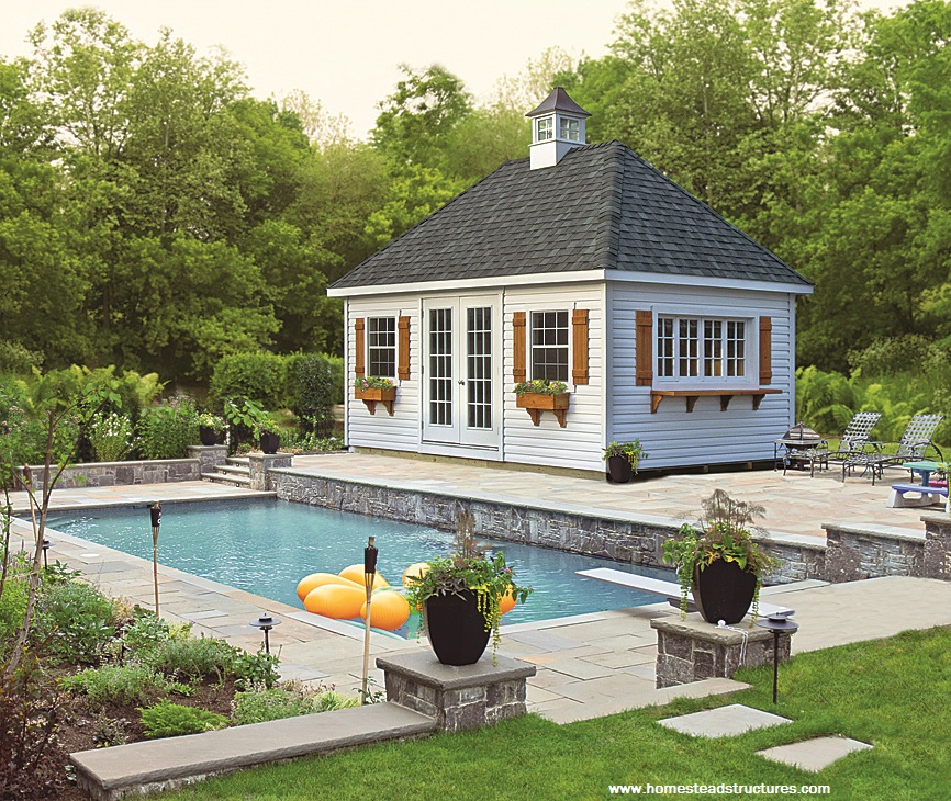Pool Sheds & Designs | Pool House Sheds | Homestead Structures