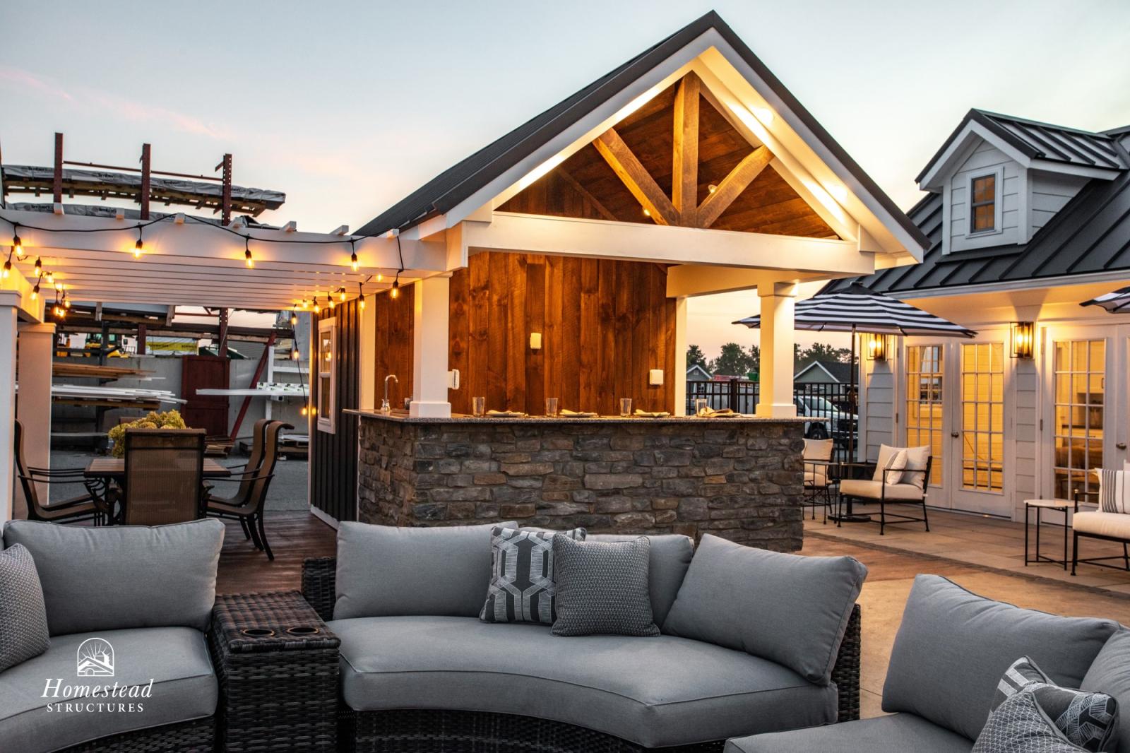 Display 5 - 10' x 14' A-Frame Siesta Poolside Bar | Homestead Structures