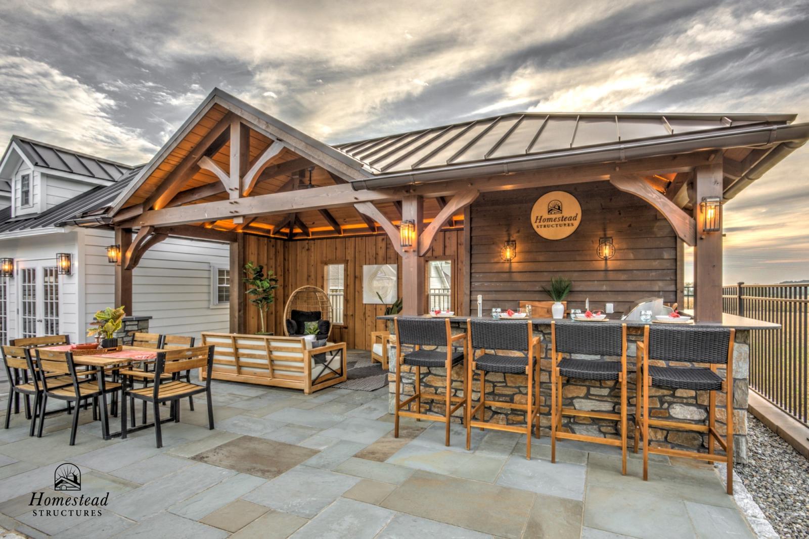 Display 7 - 14' x 28' Custom Timber Frame Avalon Pool House | Homestead ...