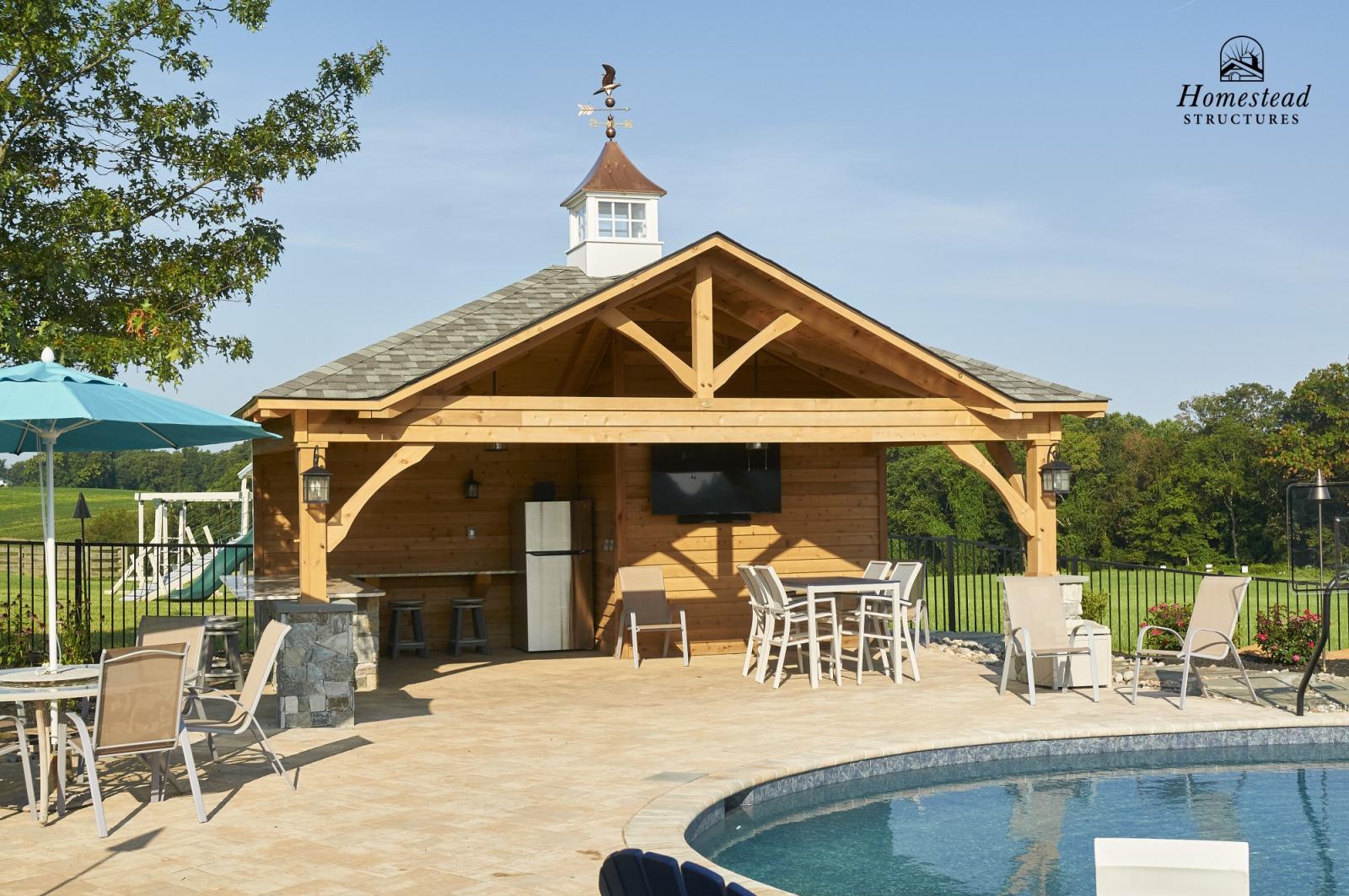 Troppman Timber Frame Pool House - Woodbine, MD | Homestead Structures