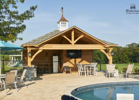 Troppman Timber Frame Pool House - Woodbine, MD | Homestead Structures